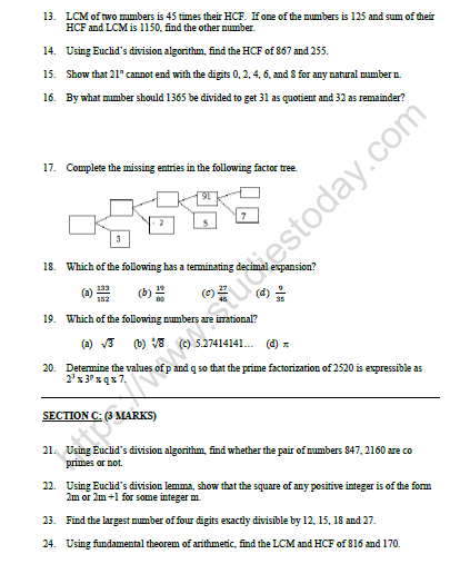 CBSE Class 10 Mathematics Question Bank